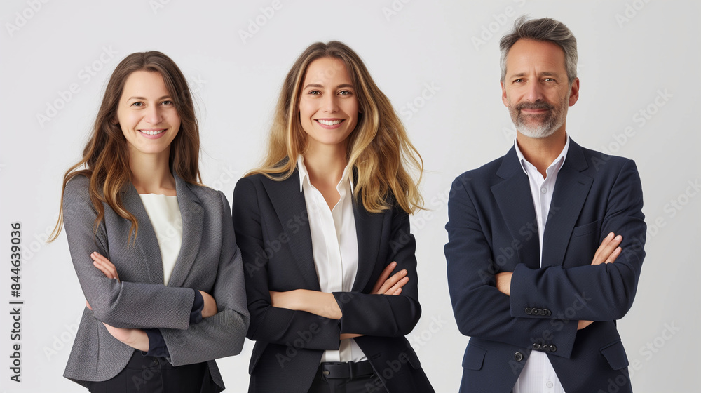 HR professionals posing against a white background. Professional team ...