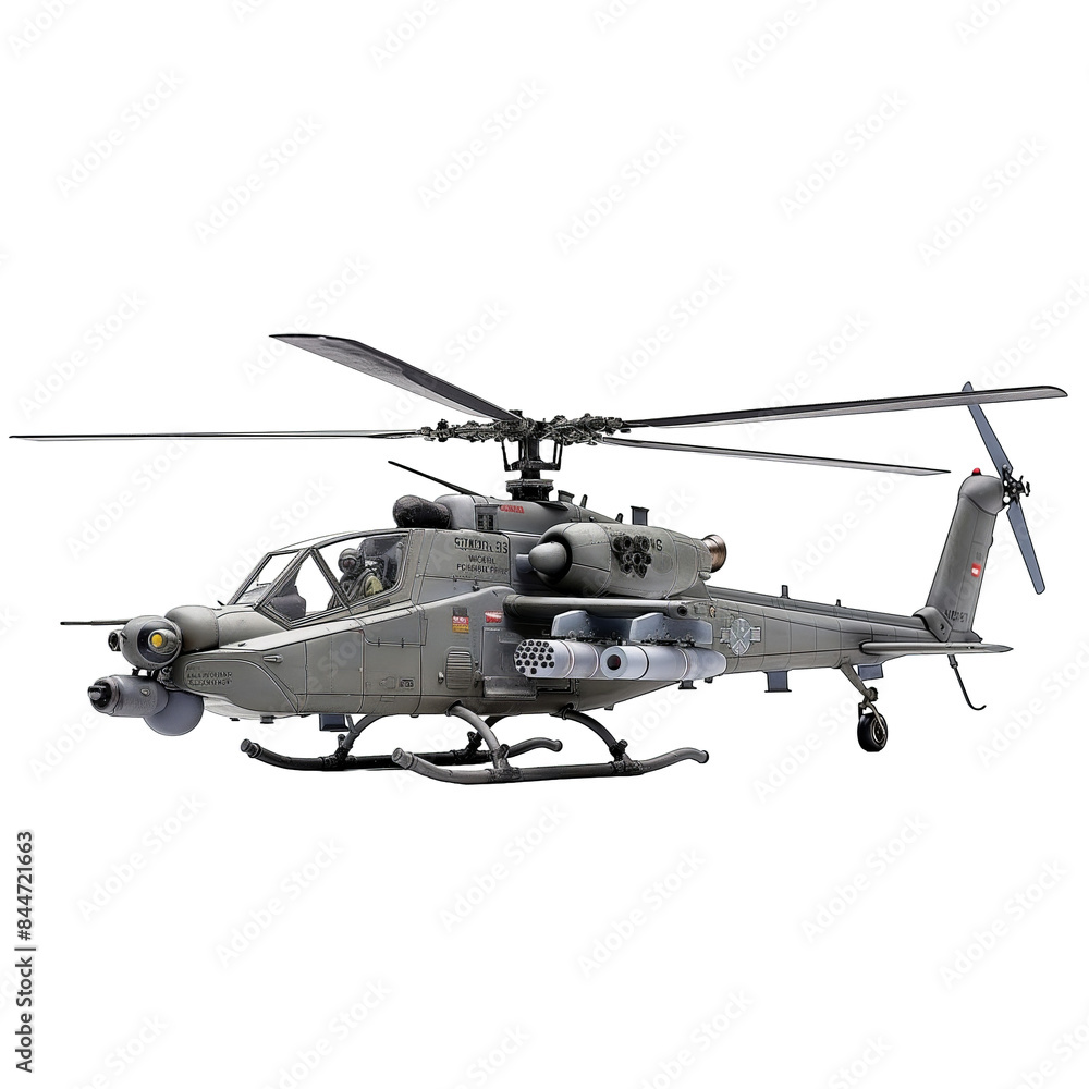 AH-1 Cobra attack helicopter isolated on transparent png background. A ...