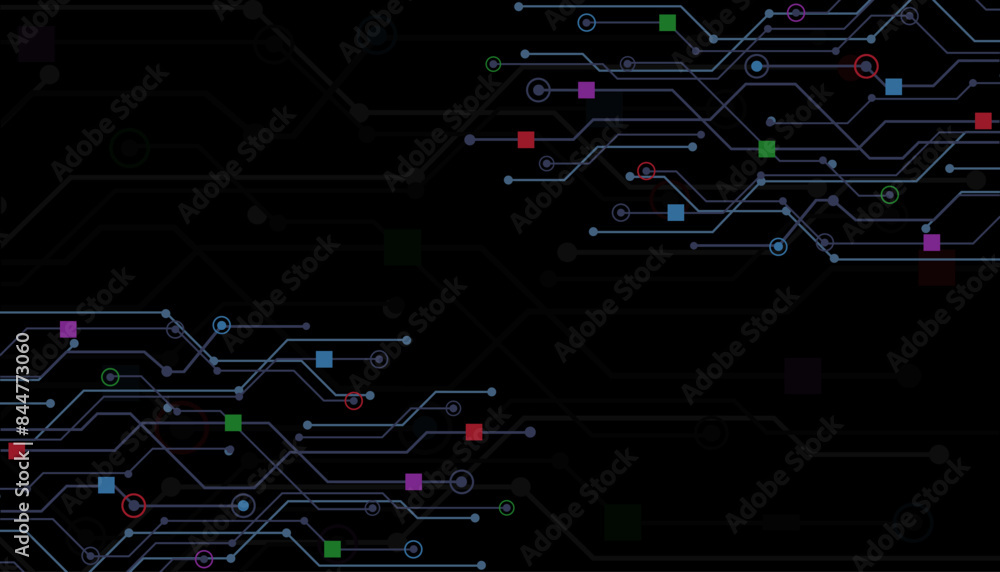 Futuristic dark technology background, electronic motherboard, abstract ...