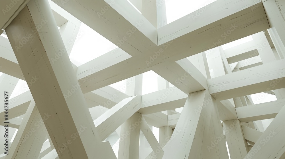 architecture concrete structure, geometric pattern with columns and ...