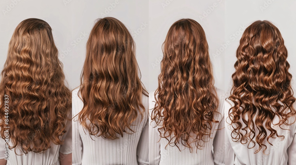 Four Stages of Hair Curling: A Visual Guide Stock Illustration | Adobe ...
