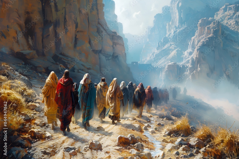 Biblical Exodus: Iconic Scene Depicted Stock Illustration | Adobe Stock