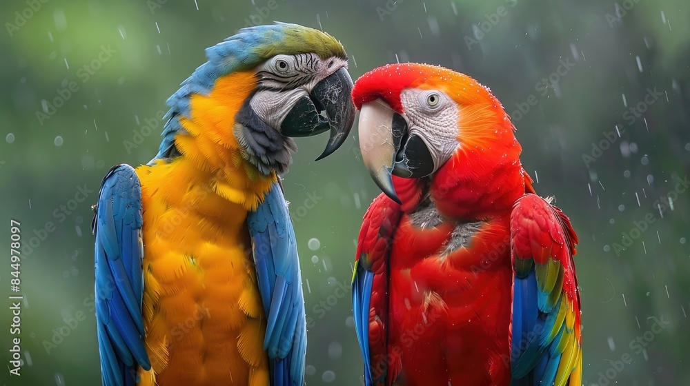Scarlet macaw and Blue and Yellow macaw spotted together a rare sight ...