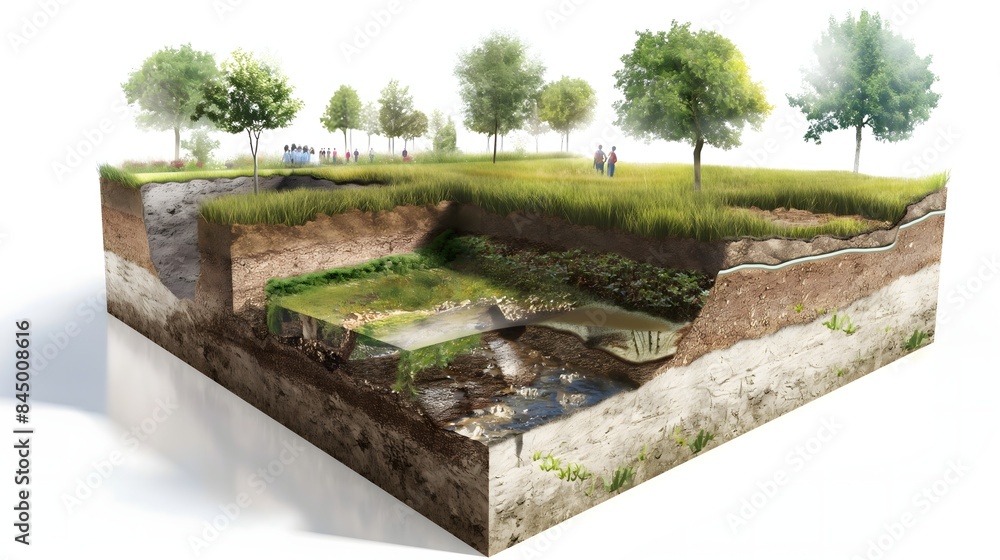 4. Envision a digital simulation of water percolating through different ...