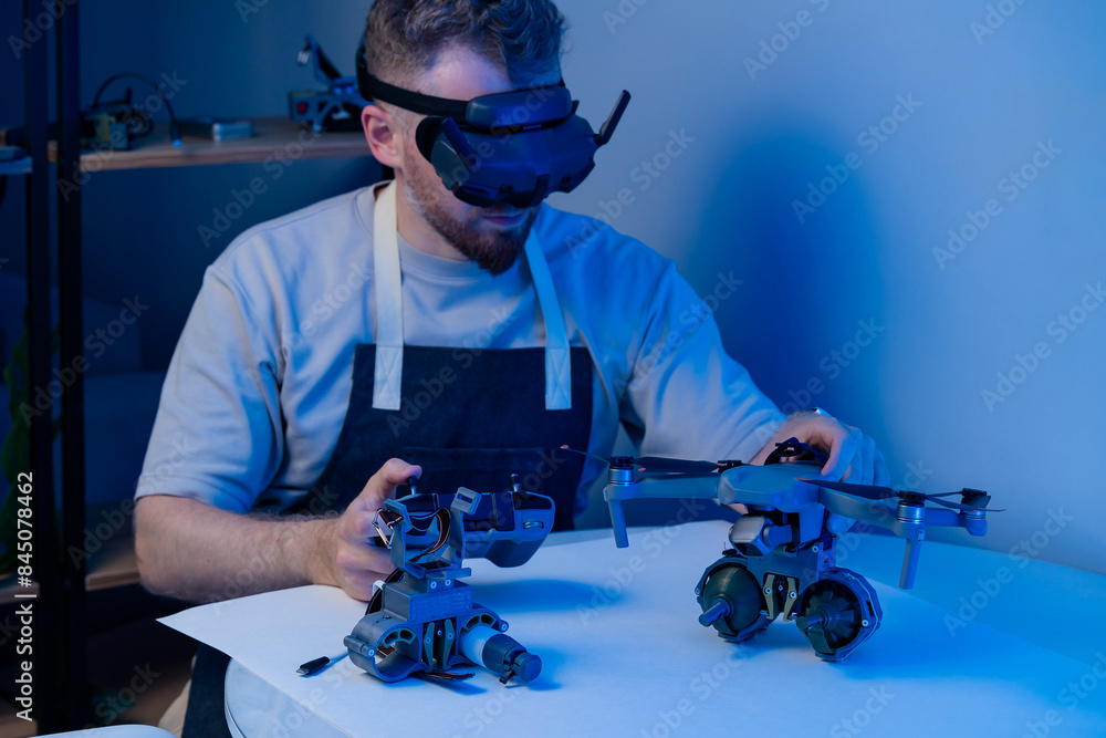Engineer with fpv glasses work for design of bomb release device for ...