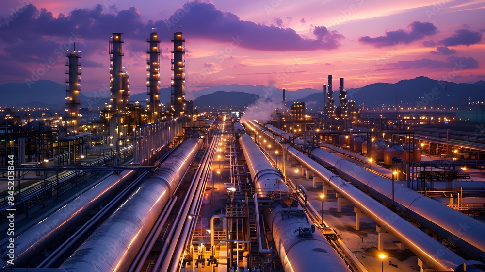 Pipelines converging at a major distribution hub, illustrating the ...