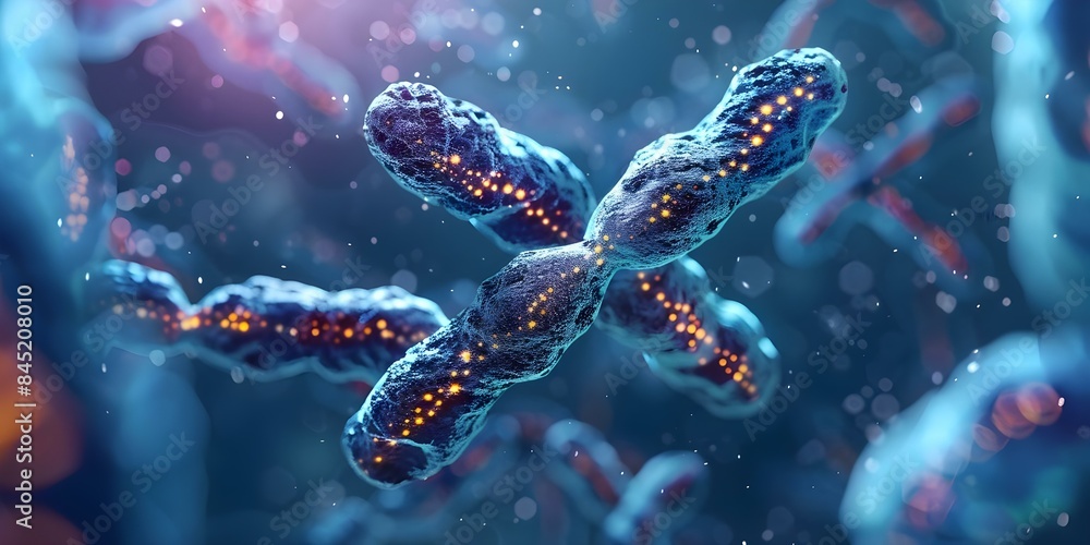Microscopic view of cell undergoing mitosis, displaying condensed ...