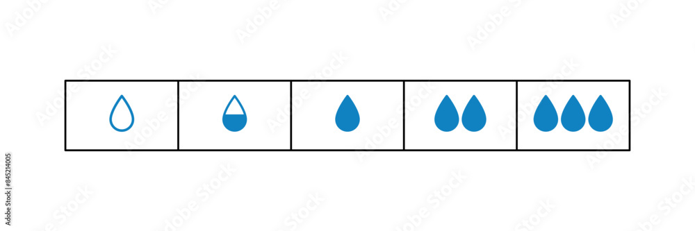 Humidity level scale. Water level indicator. Moisture measuring chart ...
