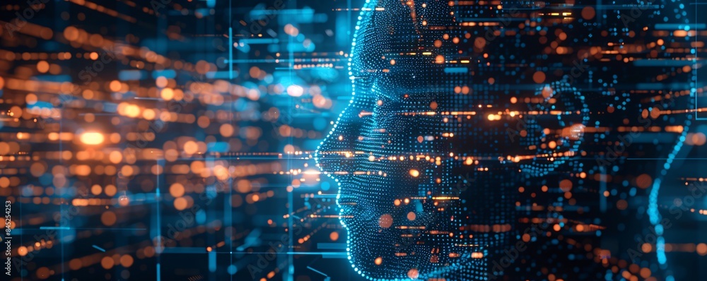 Editorial style illustration of a machine learning process featuring ...