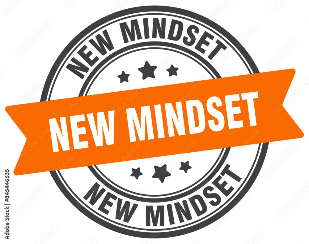 new mindset stamp. new mindset label on transparent background. round ...