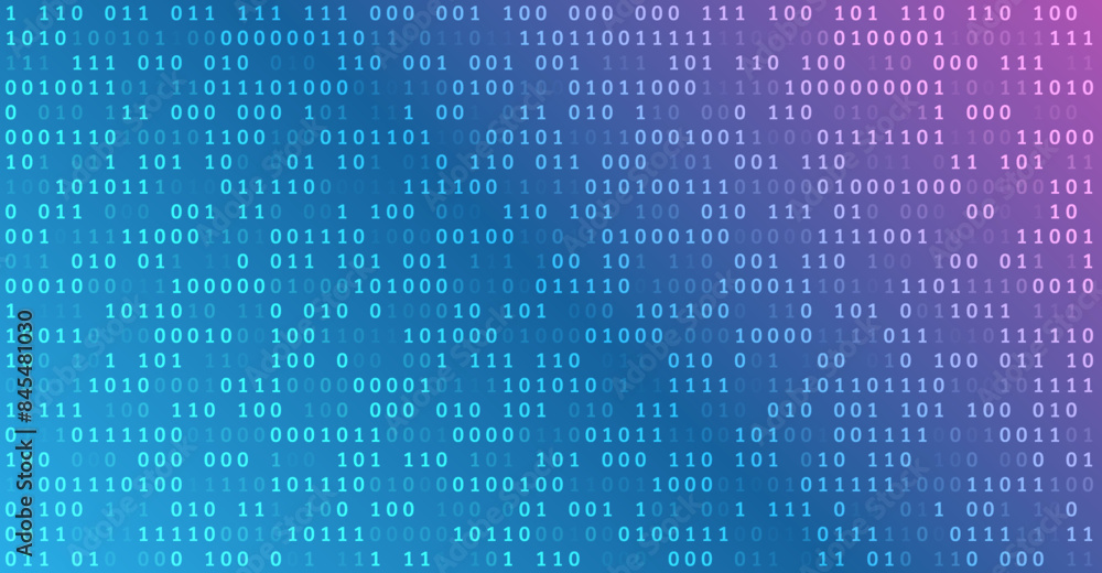 Binary code, artificial intelligence. Program code. Computer background of numbers. Analytics ...