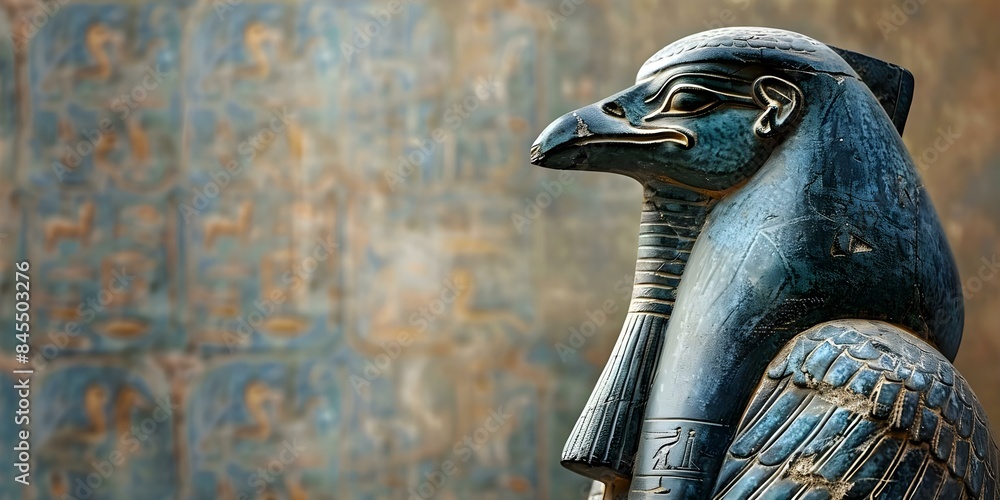 Ancient Egyptian deity Thoth depicted as an ibisheaded god with papyrus ...