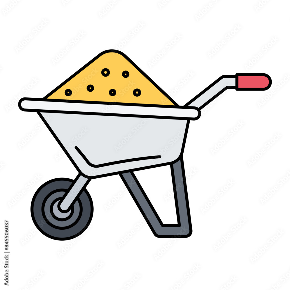 common wheelbarrow concept, hand-propelled load-bearing vehicle side ...
