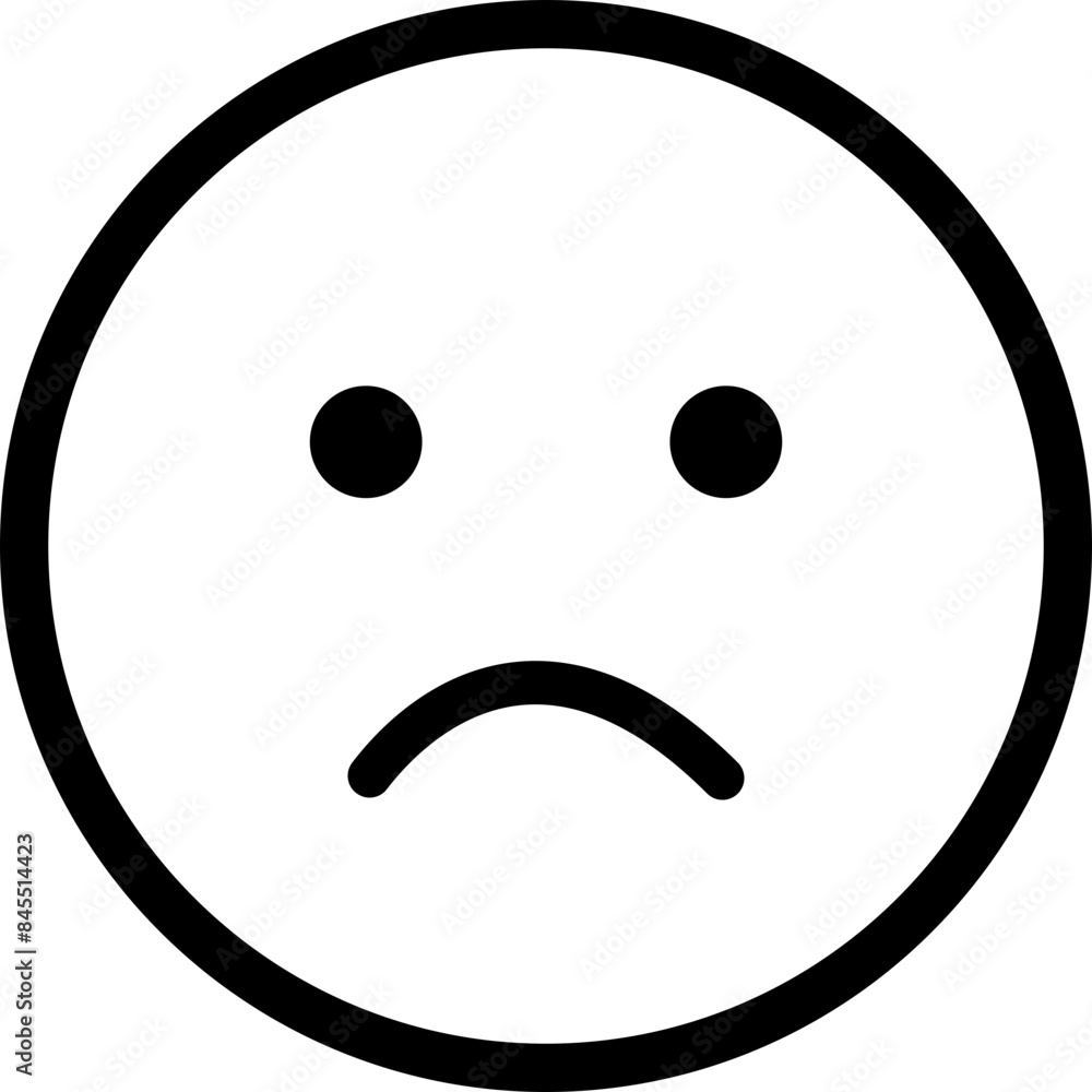 Sad Emoticon Icon, Realistic Emoji faces, Emojis flat style. face ...