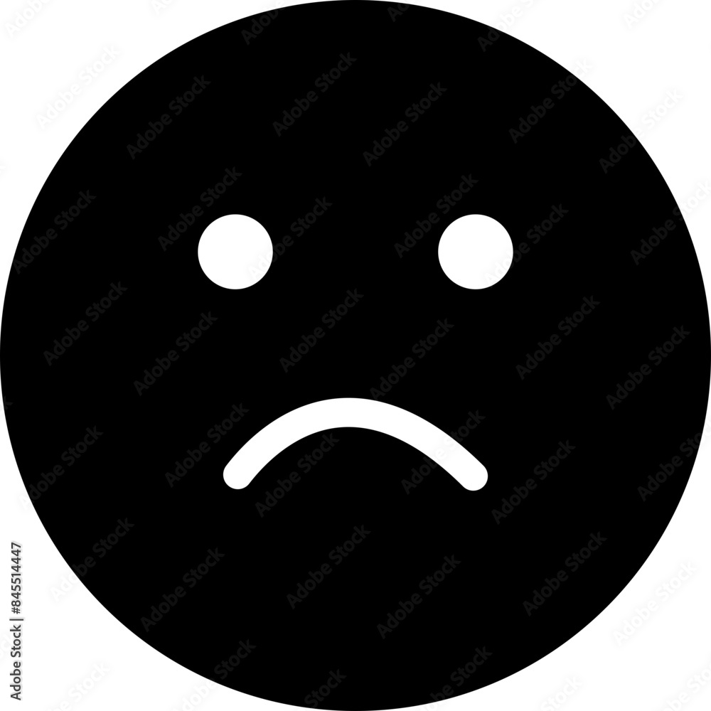 Sad Emoticon Icon, Realistic Emoji faces, Emojis flat style. face ...