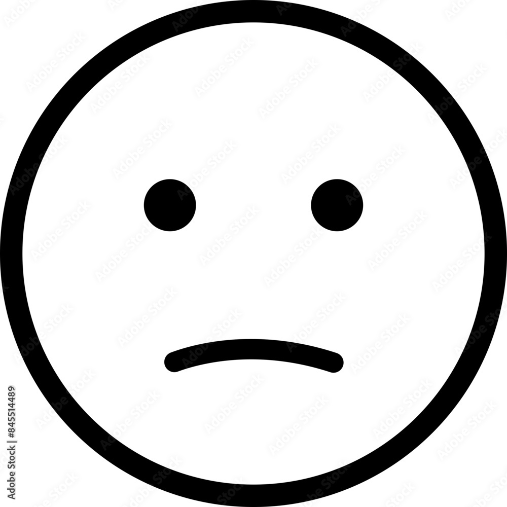 Sad Emoticon Icon, Realistic Emoji faces, Emojis flat style. face ...