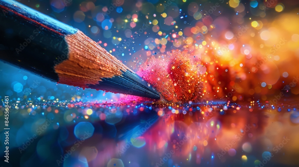 Multicolor sparkling glitters and colorful pigments exploding from the ...
