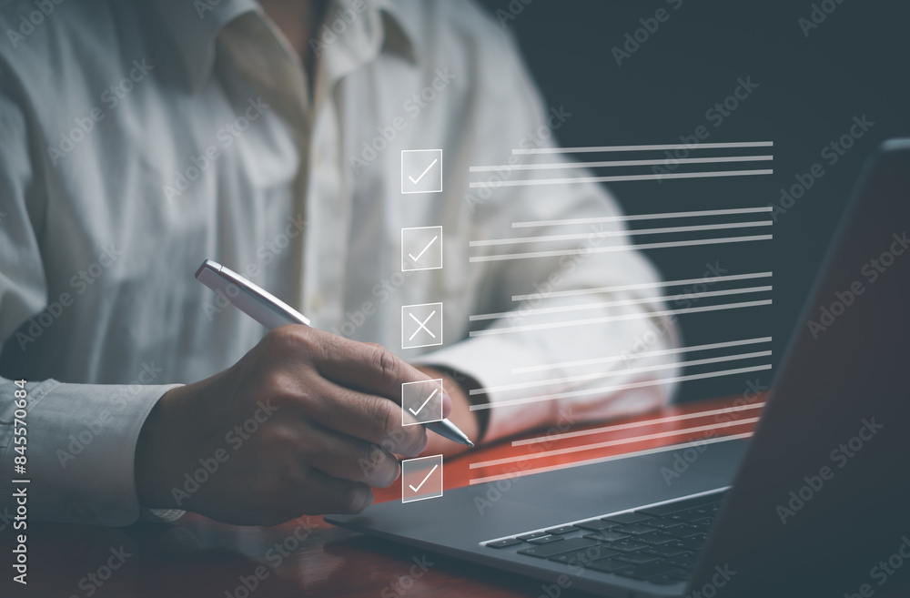 Stock-Foto „Assessment form, questionnaire and document management ...