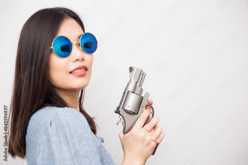 Sexy dangerous beautiful women with .44 magnum revolver gun Stock Photo ...