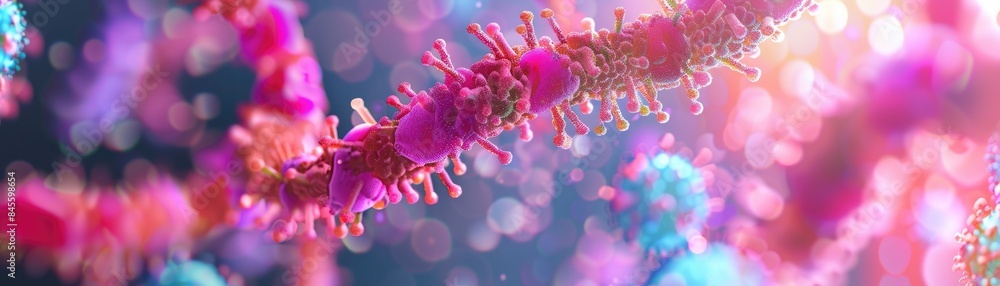 3D visualization of gut health with colorful bacteria and digestive ...