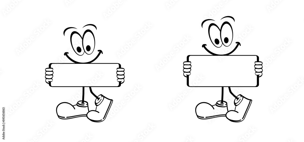 Happy groovy stickman or stick figures man. Comics types, cartoon ...