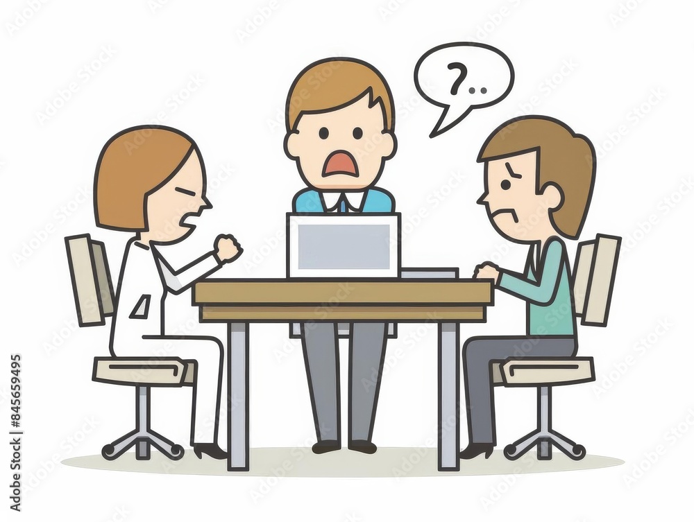 Frustrated employee clipart, emotion in workplace, vector illustration ...