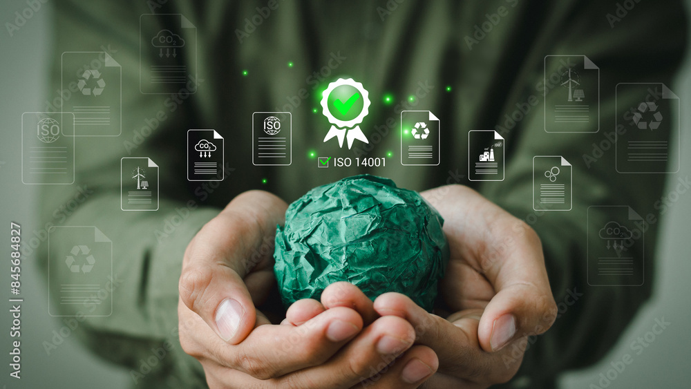 ISO 14001 concept. ISO standards quality control 14001 certified for ...