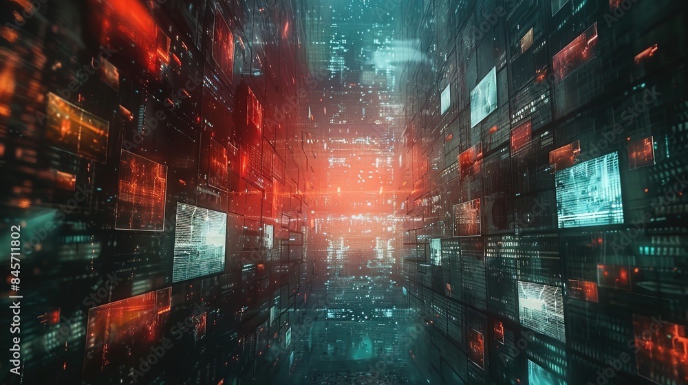 Abstract multimedia background with various channel images for web ...