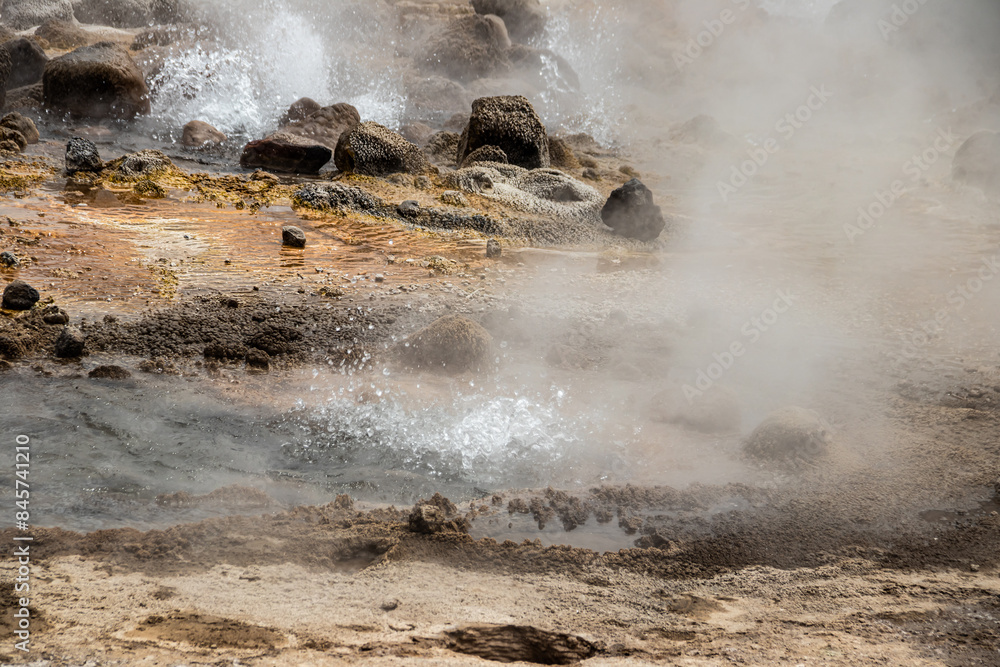 Alolabad geothermal area in Ethiopia with surreal landscape of colorful ...