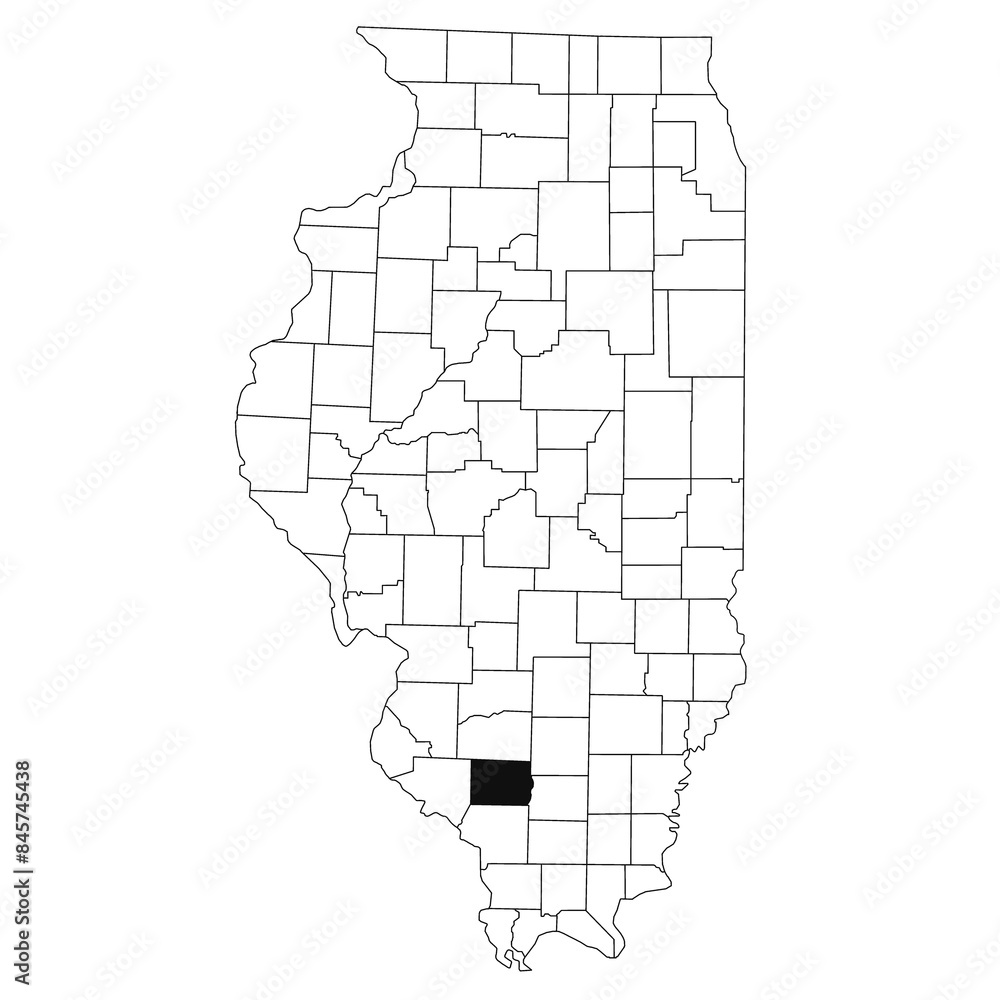 Map of perry County in Illinois state on white background. single ...