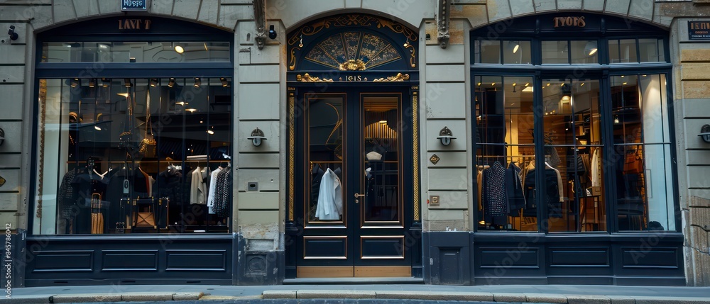 high fashion shop front facade captivates with sleek architecture and ...