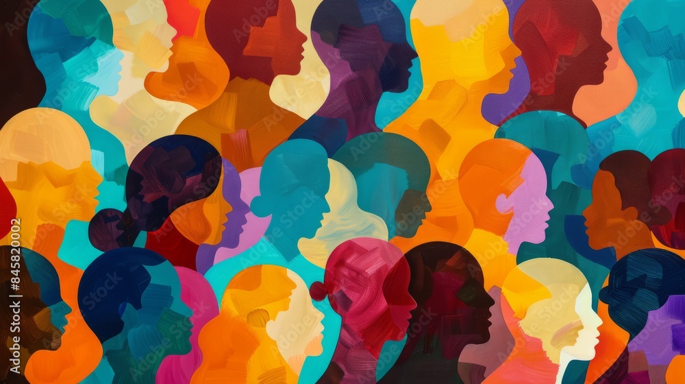 Vibrant abstract art celebrating diversity and inclusion - conceptual ...