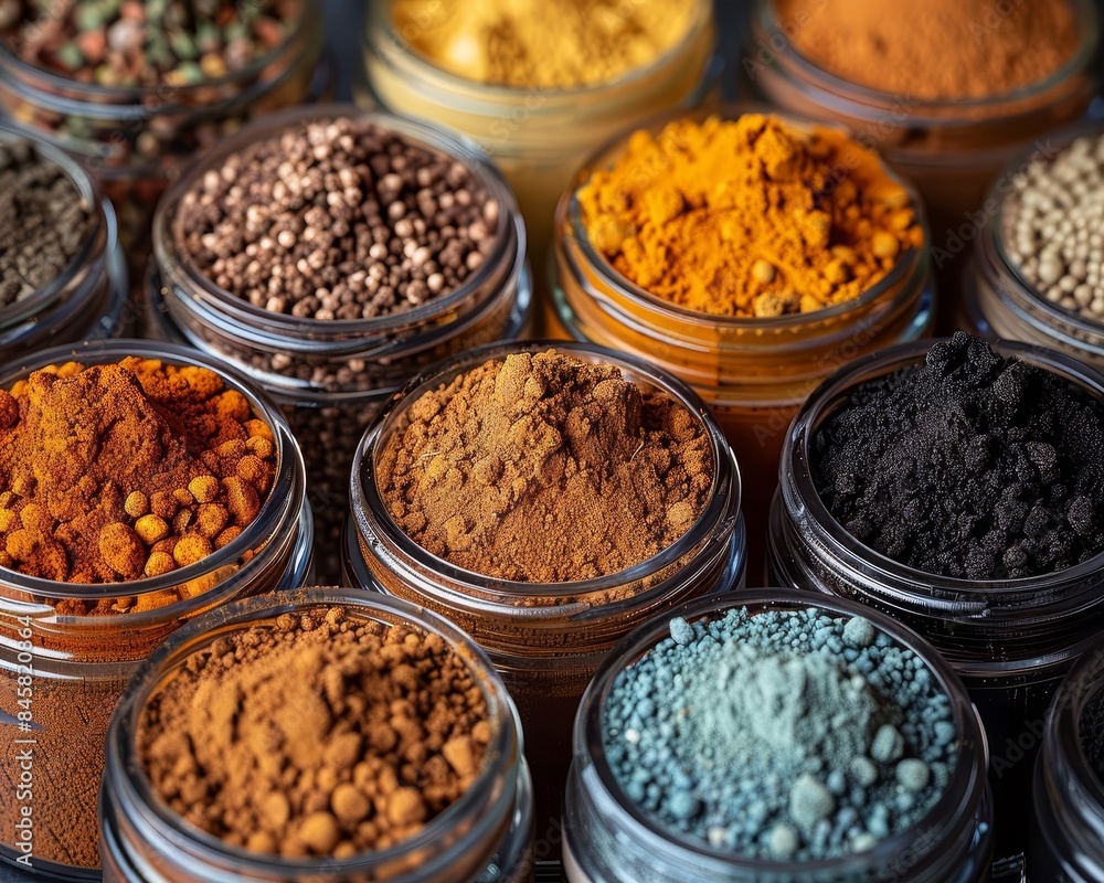 Fotografie Illustrate a top view of various soil types in labeled ...