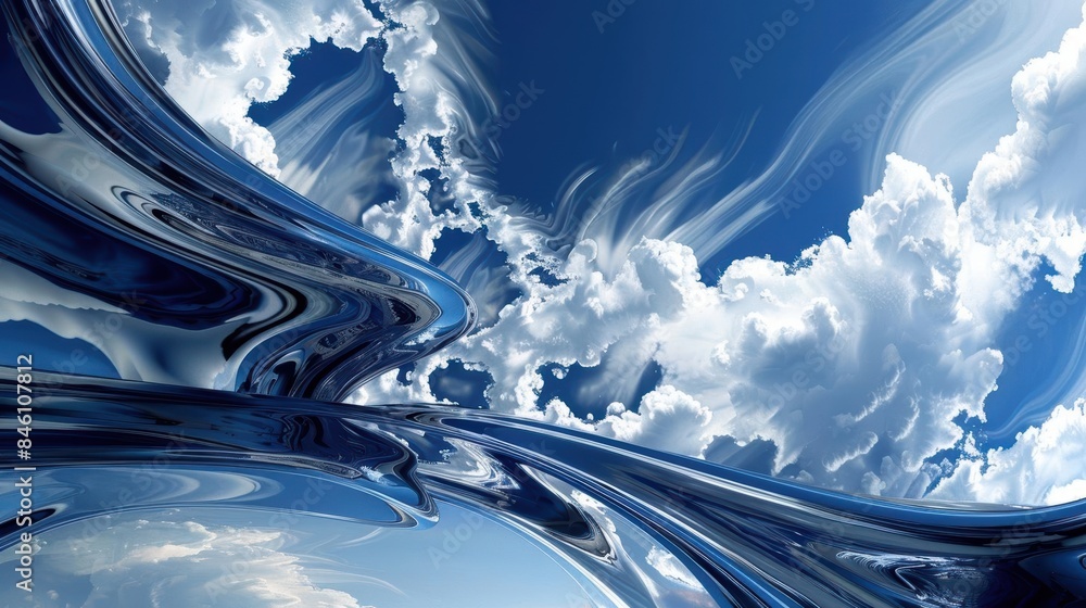 Cloud Architecture Complex cloud architecture, navy blue and silver ...