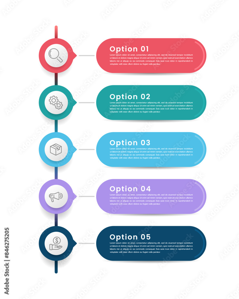5 process or timeline of business to success. Infographic vertical ...