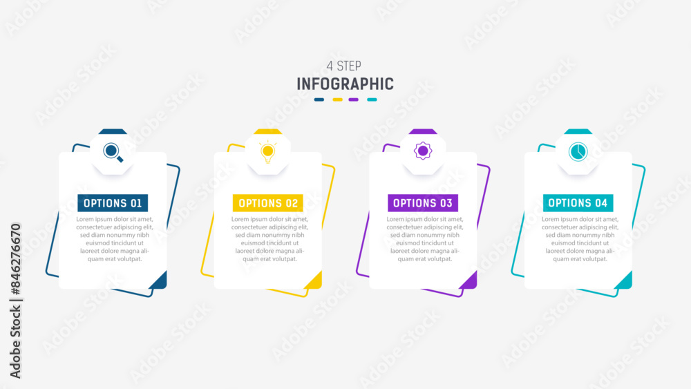 Three Step Infographic label design Vector template with line icons ...