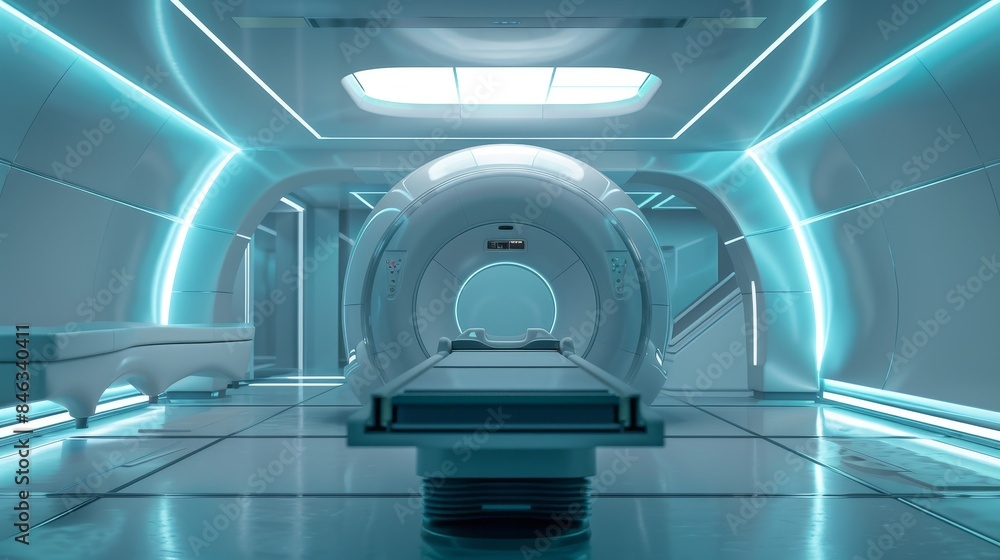 Radiation therapy machine theme front view depicting cancer treatment ...