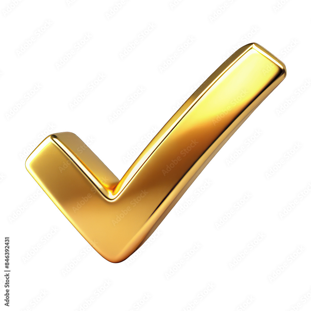 golden check mark sign. png Stock Photo | Adobe Stock