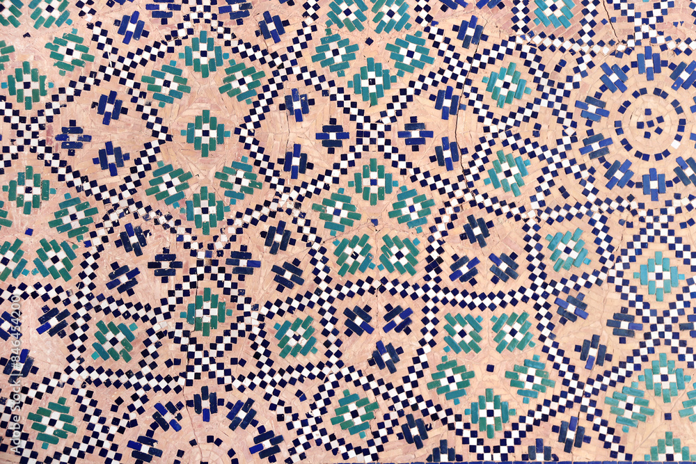 Vertical or horizontal background with detail of ancient mosaic walls ...