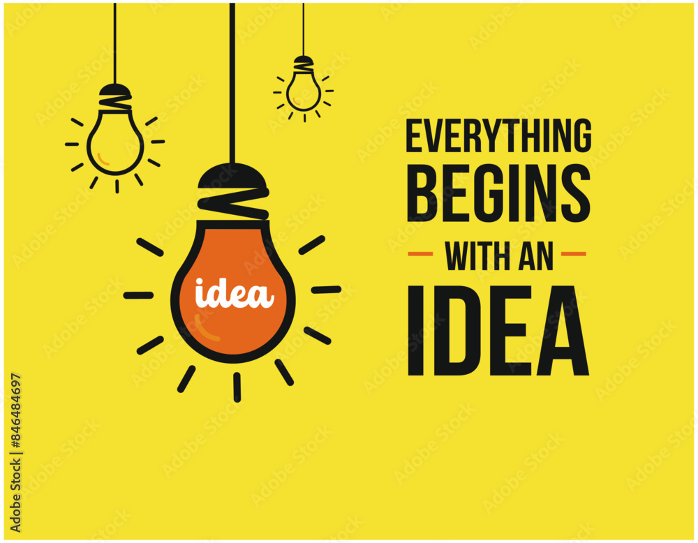 Every thing begins with Idea, Office Quotes Wall Branding, Wall Decal ...