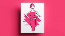 Pink Woman Abstract Line Drawing Free Stock Photo - Public Domain Pictures