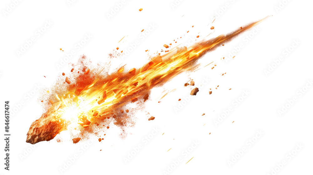 Burning meteor on transparent background Stock Photo | Adobe Stock