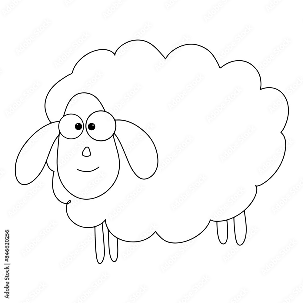 Continuous line drawing of sheep isolated on transparent background ...