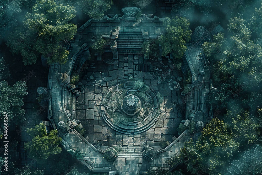 DnD Battlemap Abandoned Temple Battlemap. Un temple abandonné ...