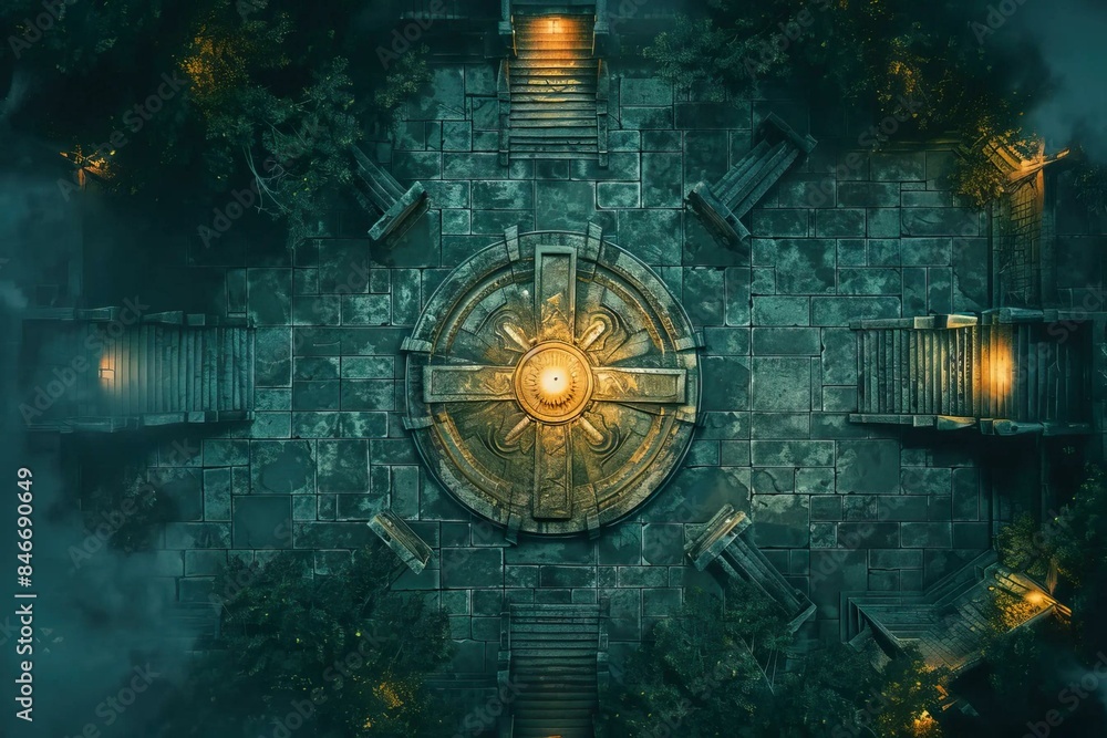 DnD Battlemap Alien Temple Battlemap. Mystical alien site with strange ...