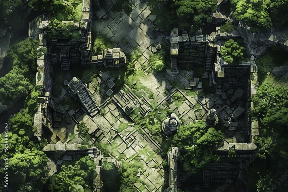 DnD Battlemap Ancient ruins battlemap styl... Stock Illustration ...