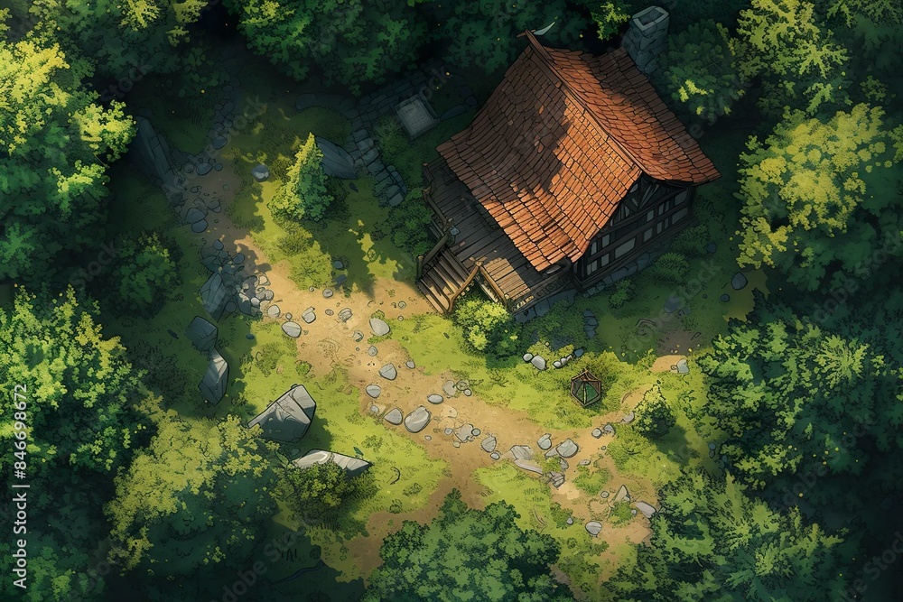 DnD Battlemap Bear Lair Battlemap: detailed map of bear's lair for RPG ...