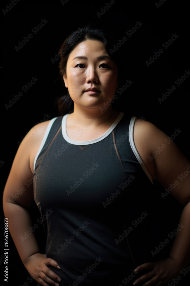 Foto de Stock 女, 女性, アジア人, 日本人, 肥満, 太った女性, 黒, 多様性, モデル, 美しい女性, Female ...