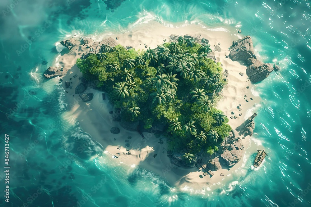 DnD Battlemap Deserted Island Battlemap - A deserted island setting for ...