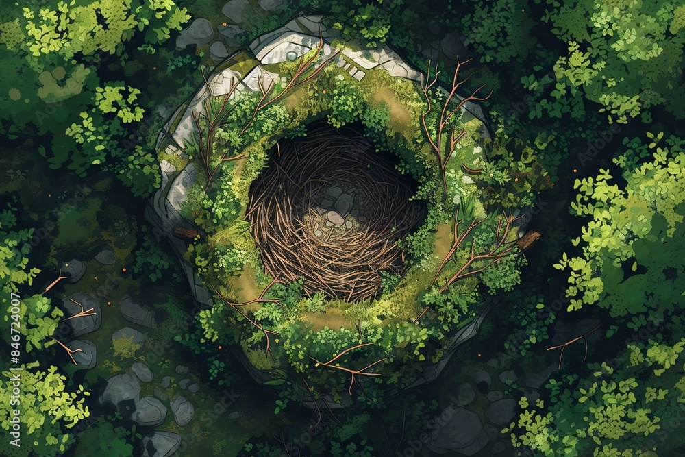 DnD Battlemap Giant Bird Nest Battlemap - Detailed fantasy battlemap ...